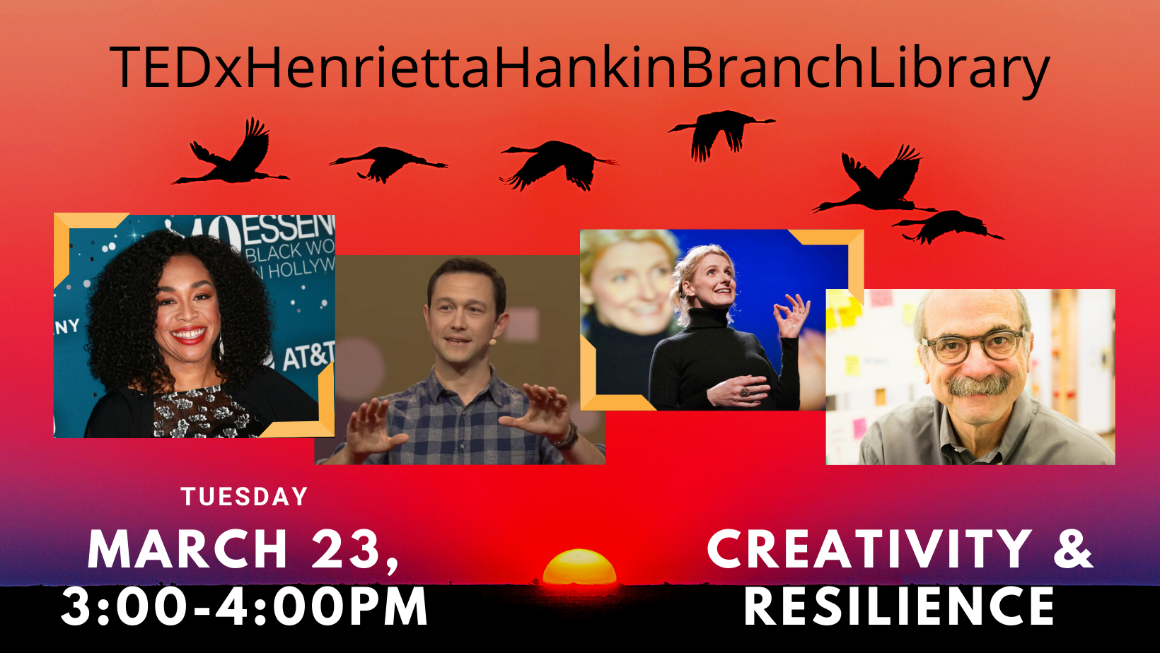 TED Talks discussion on creativity and resilience via Zoom on Tuesday ...