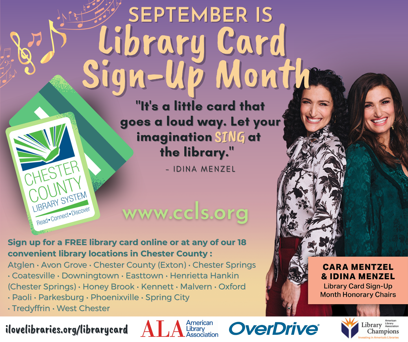 Celebrate Library Card Sign Up Month with Idina and Cara Menzel – Stay ...
