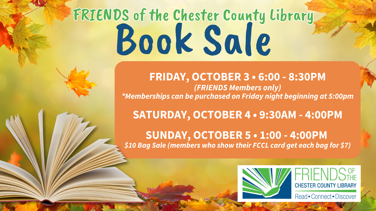 Friends of Chester County Library Fall Book Sale Returns October 3–5 ...